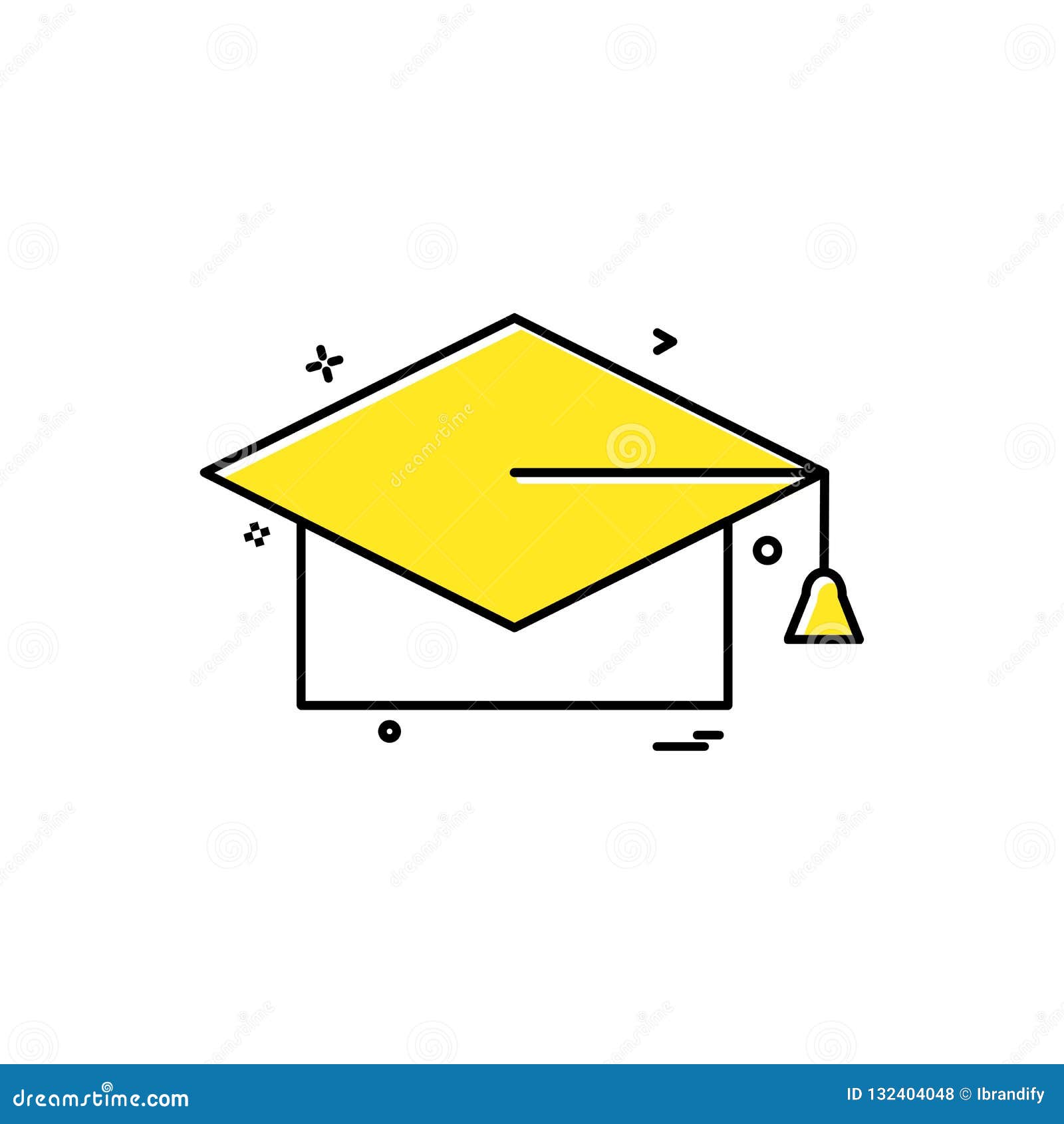 Convocation Cap Icon Design Vector Stock Vector - Illustration of ...