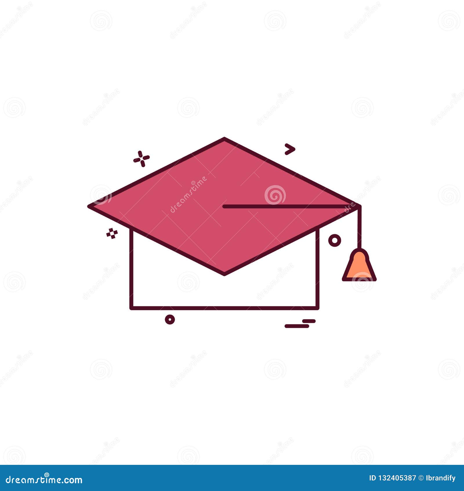 Convocation Cap Icon Design Vector Stock Vector - Illustration of color ...
