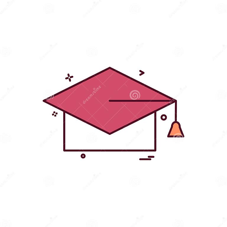 Convocation Cap Icon Design Vector Stock Vector - Illustration of color ...