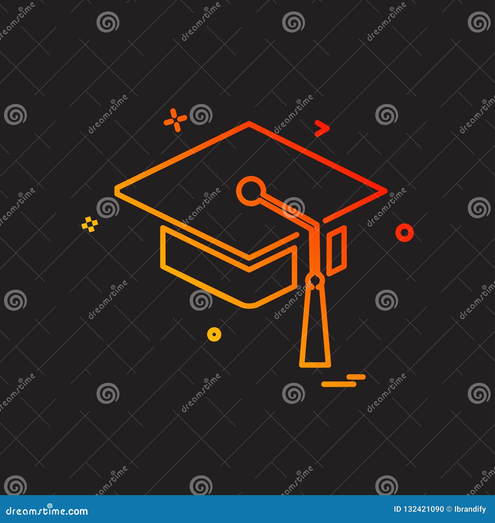 Convocation Cap Icon Design Vector Stock Vector - Illustration of black ...