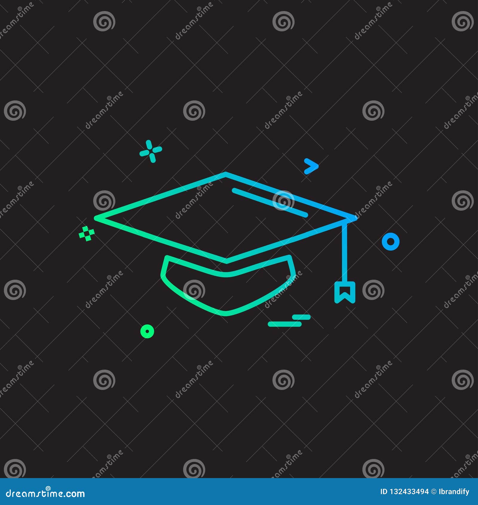Convocation Cap Icon Design Vector Stock Vector - Illustration of color ...