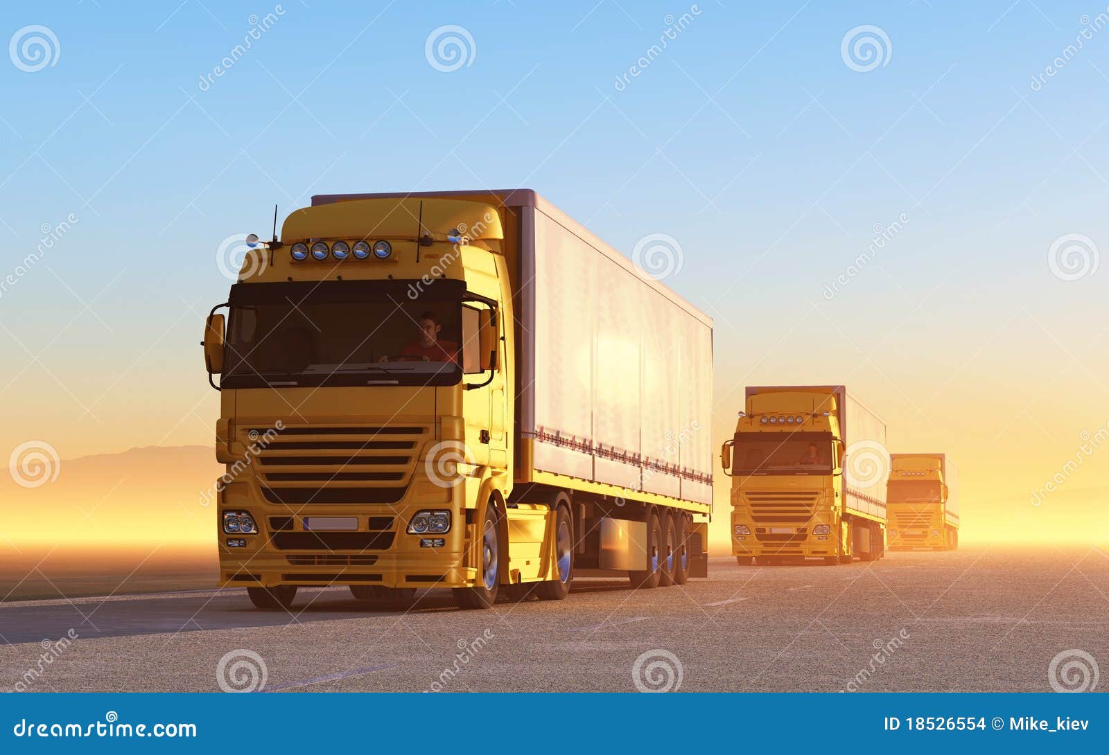 Convoy of trucks stock photo. Image of commercial, convoy - 18526554