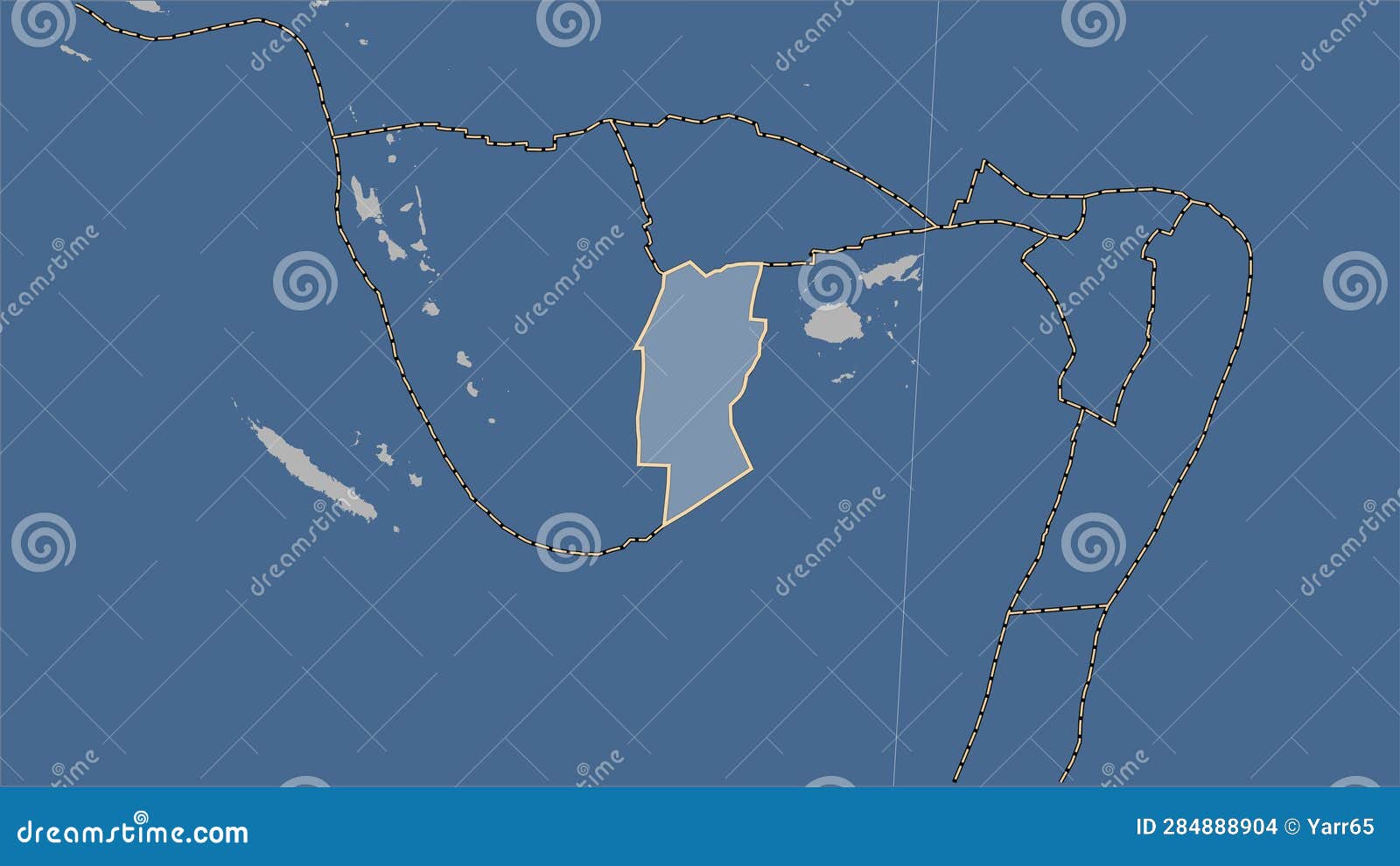 Conway Reef Plate - Boundaries. Contour Map Stock Illustration ...