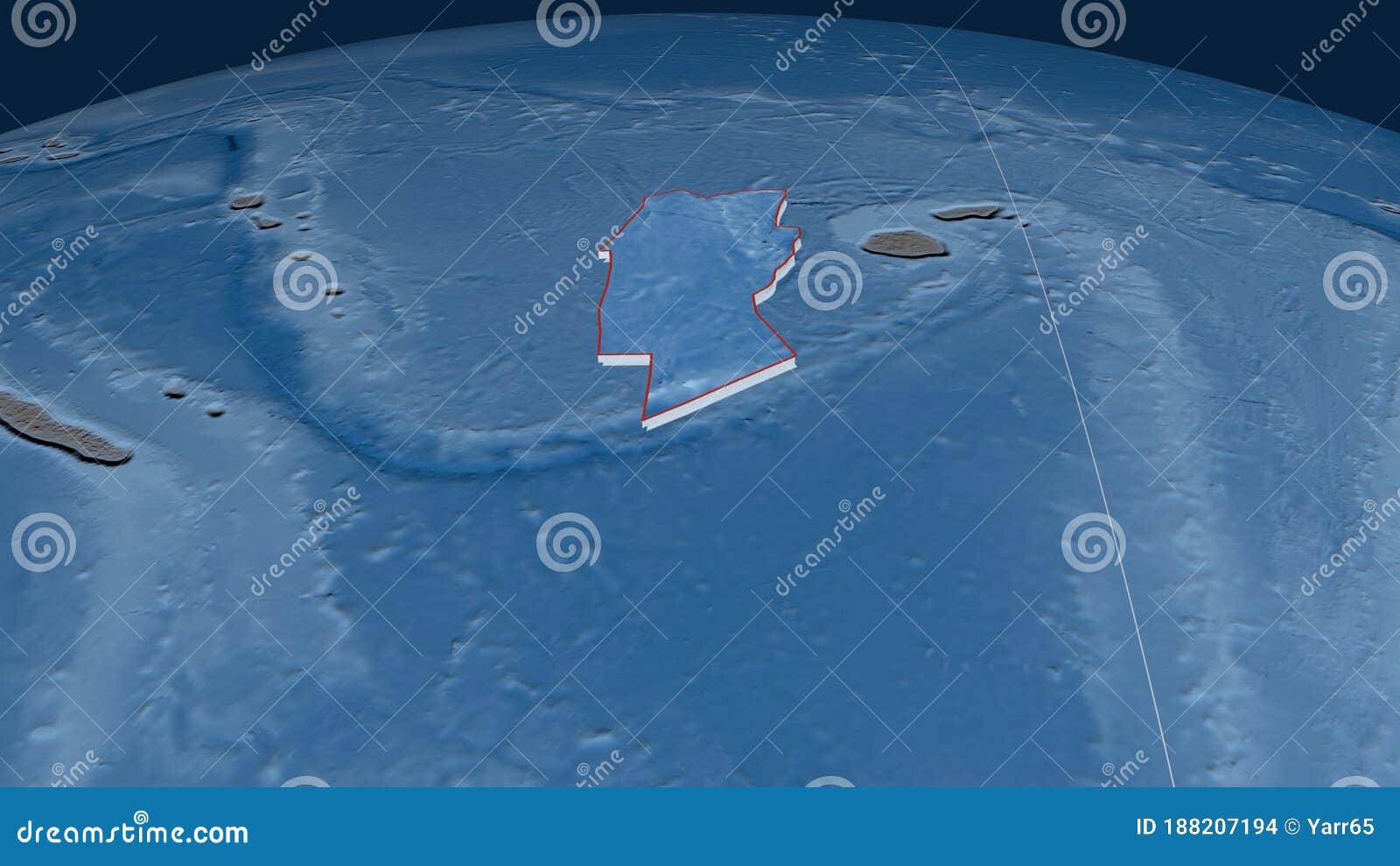 Conway Reef Plate Extruded - Topo and Bathy Stock Illustration ...