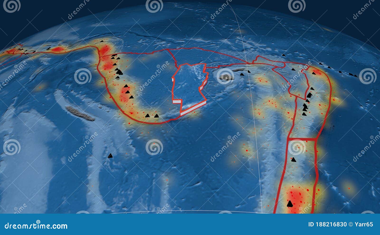 Conway Reef Plate Extruded - Topo and Bathy Stock Illustration ...