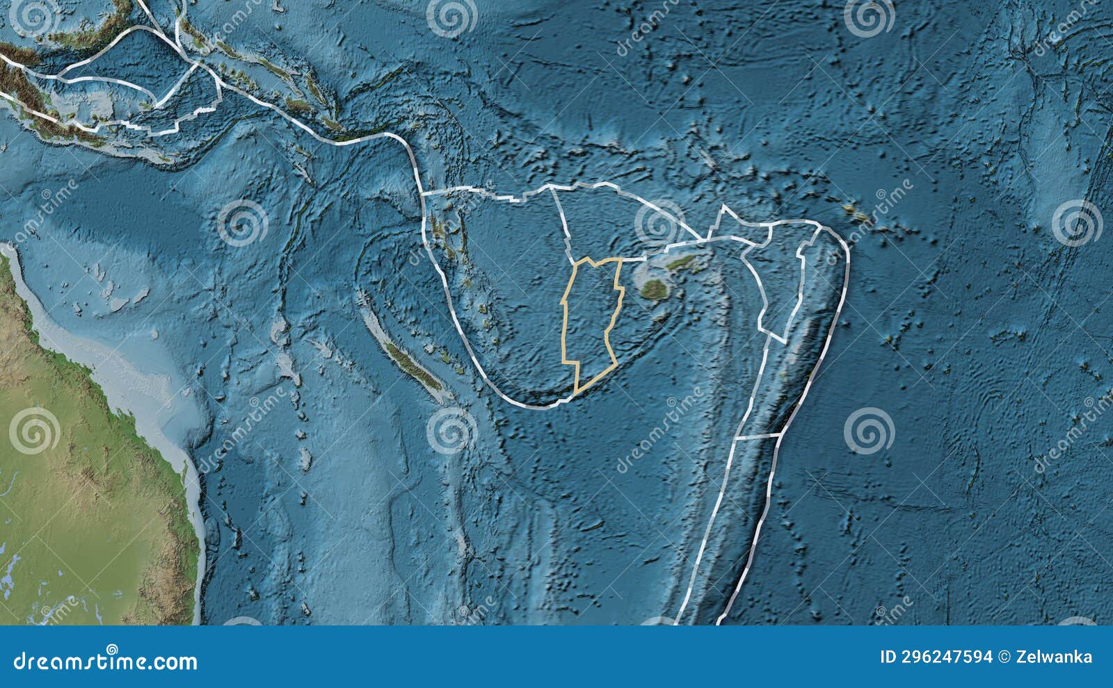 Conway Reef Plate Outlined. Fahey. Topografic Stock Illustration ...