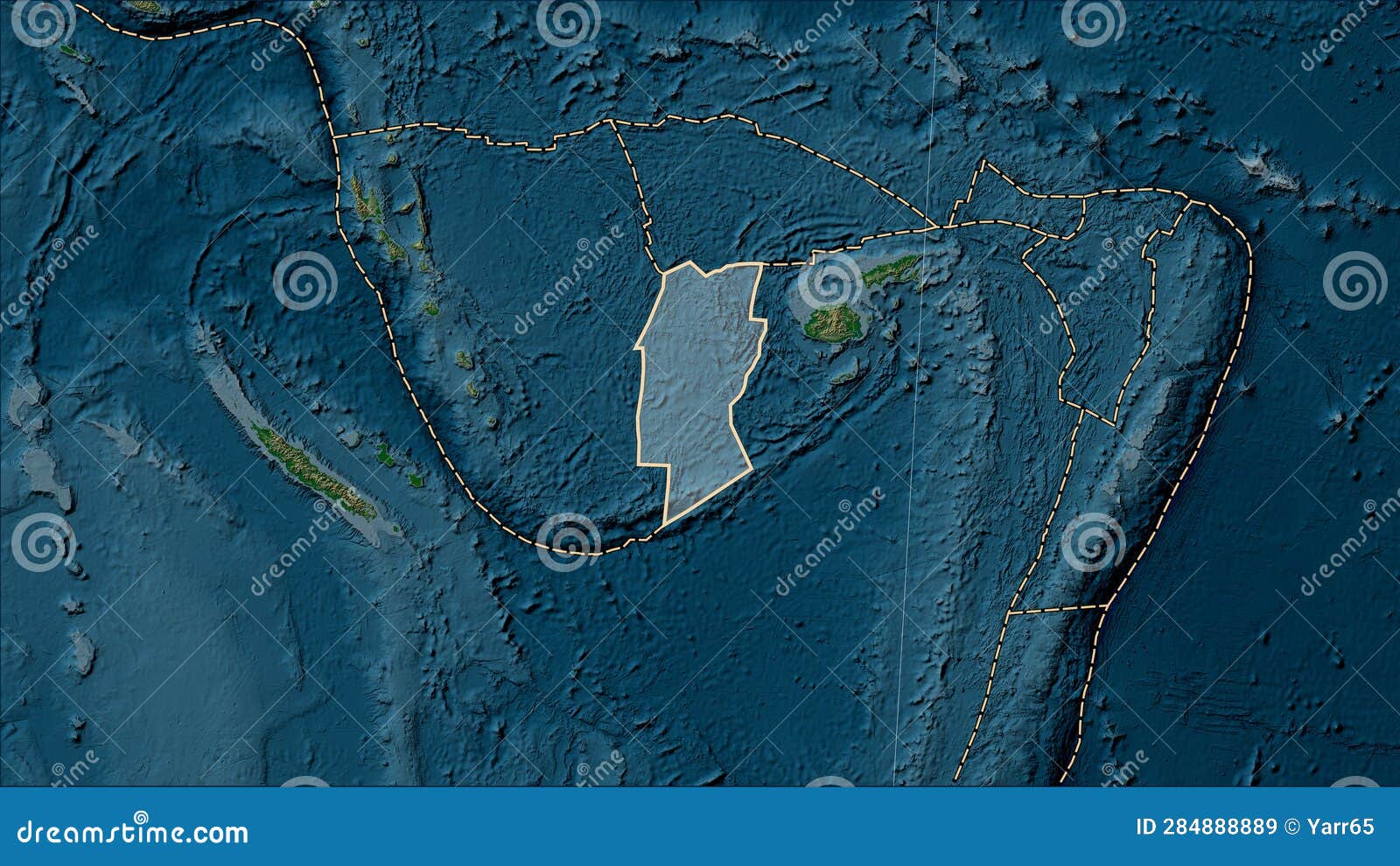 Conway Reef Plate - Boundaries. Physical Map Stock Illustration ...