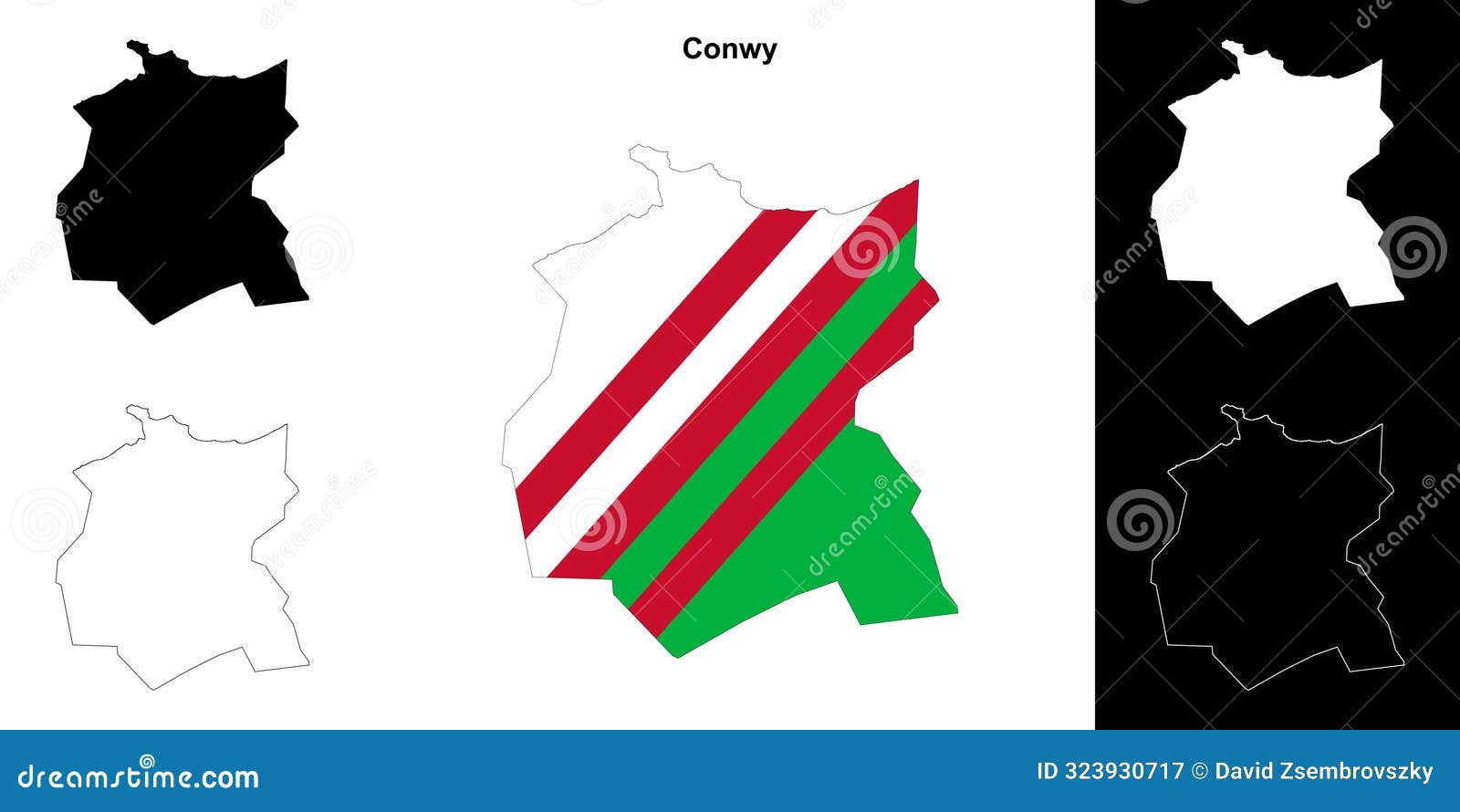 Conwy Outline Map Cartoon Vector | CartoonDealer.com #323930717