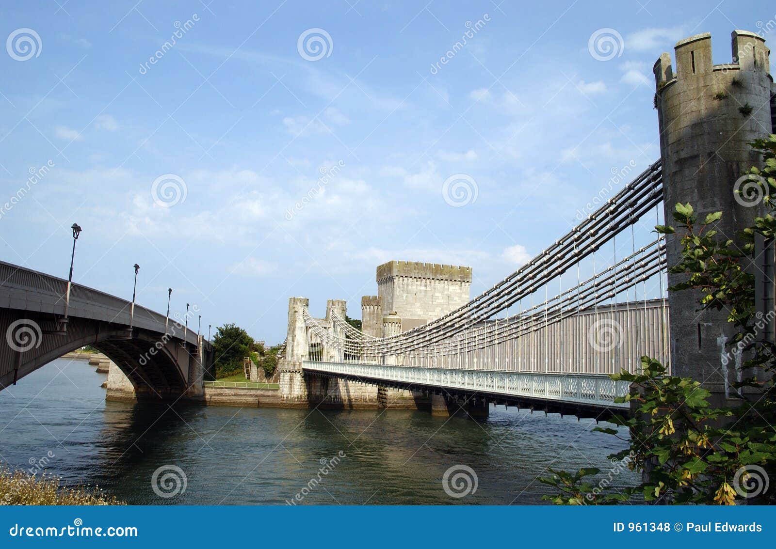 Conwy Bridges stock photo. Image of stone, mountains, conwy - 961348