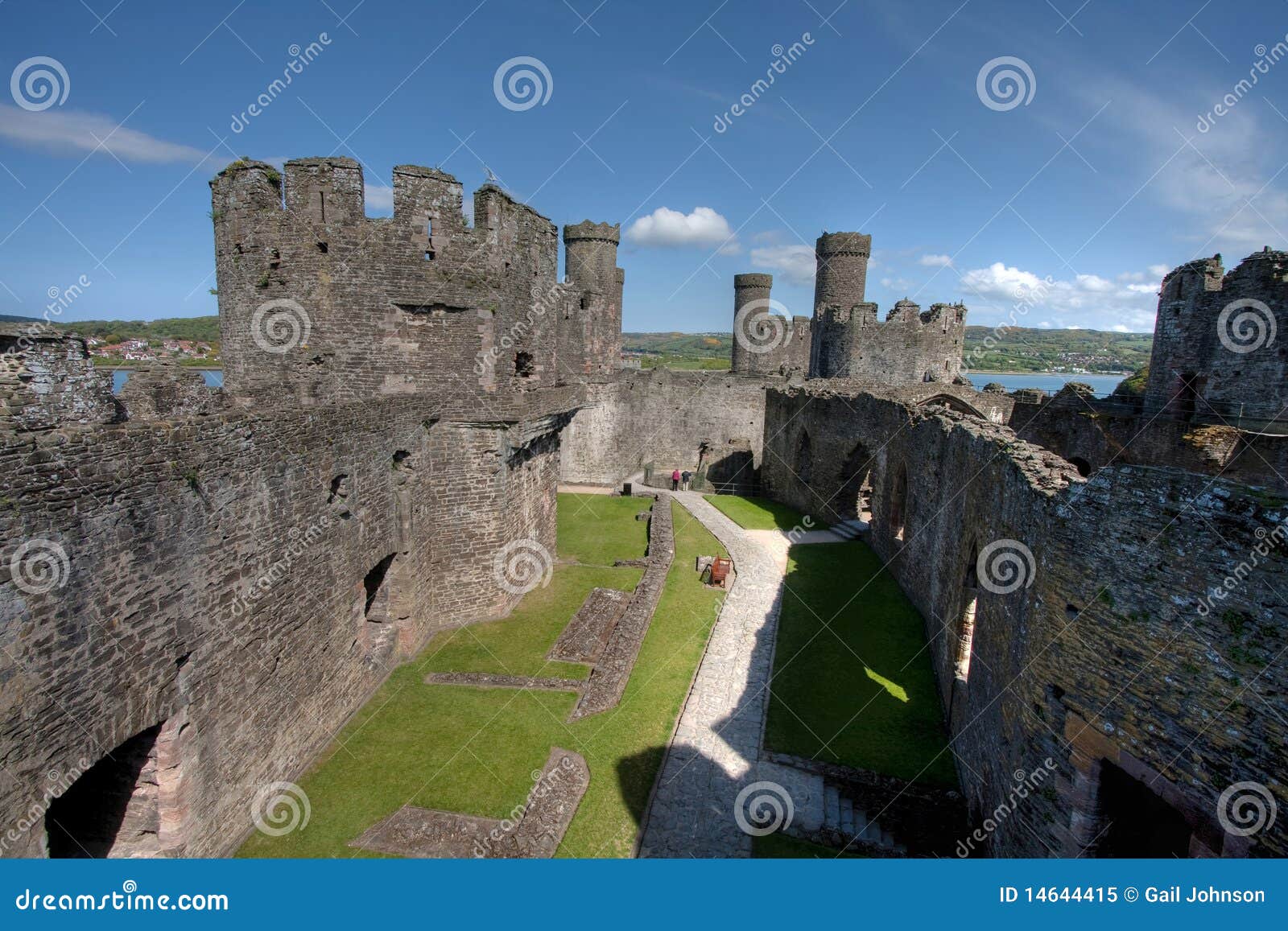 Conwy Castle stock image. Image of town, battlements - 14644415