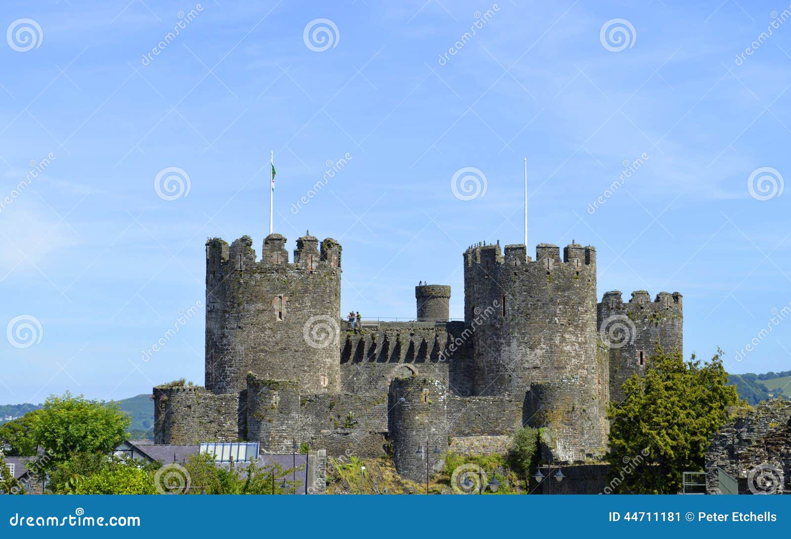 Conwy Castle in North Wales Stock Image - Image of attraction, town ...