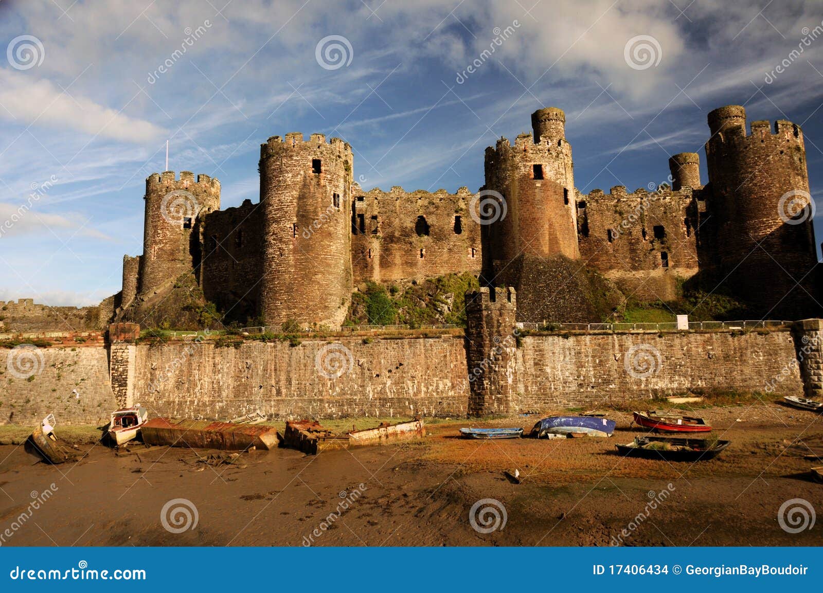 Conwy Castle, Wales. stock photo. Image of buildings - 17406434