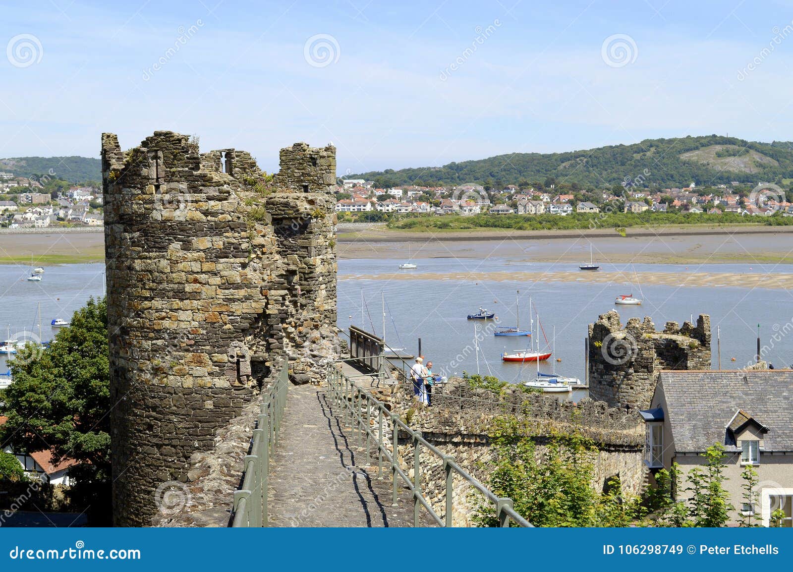 Conwy Historical Medieval Town Wall Editorial Stock Image - Image of ...