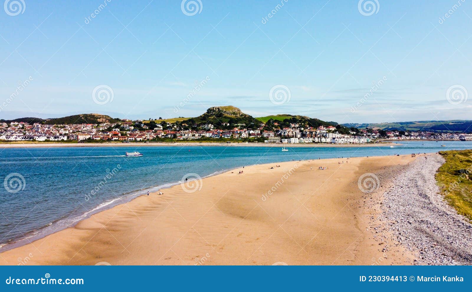 Conwy Morfa Beach in Wales on the Summer ,in the Nice Weather Stock ...