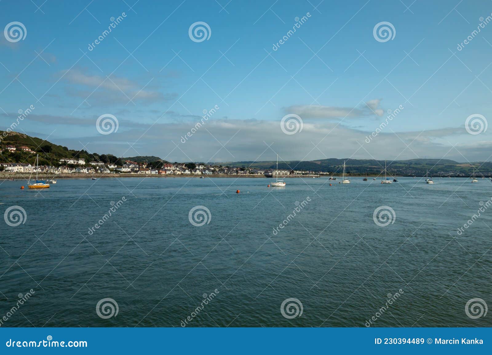 Conwy Morfa Beach in Wales on the Summer ,in the Nice Weather Stock ...
