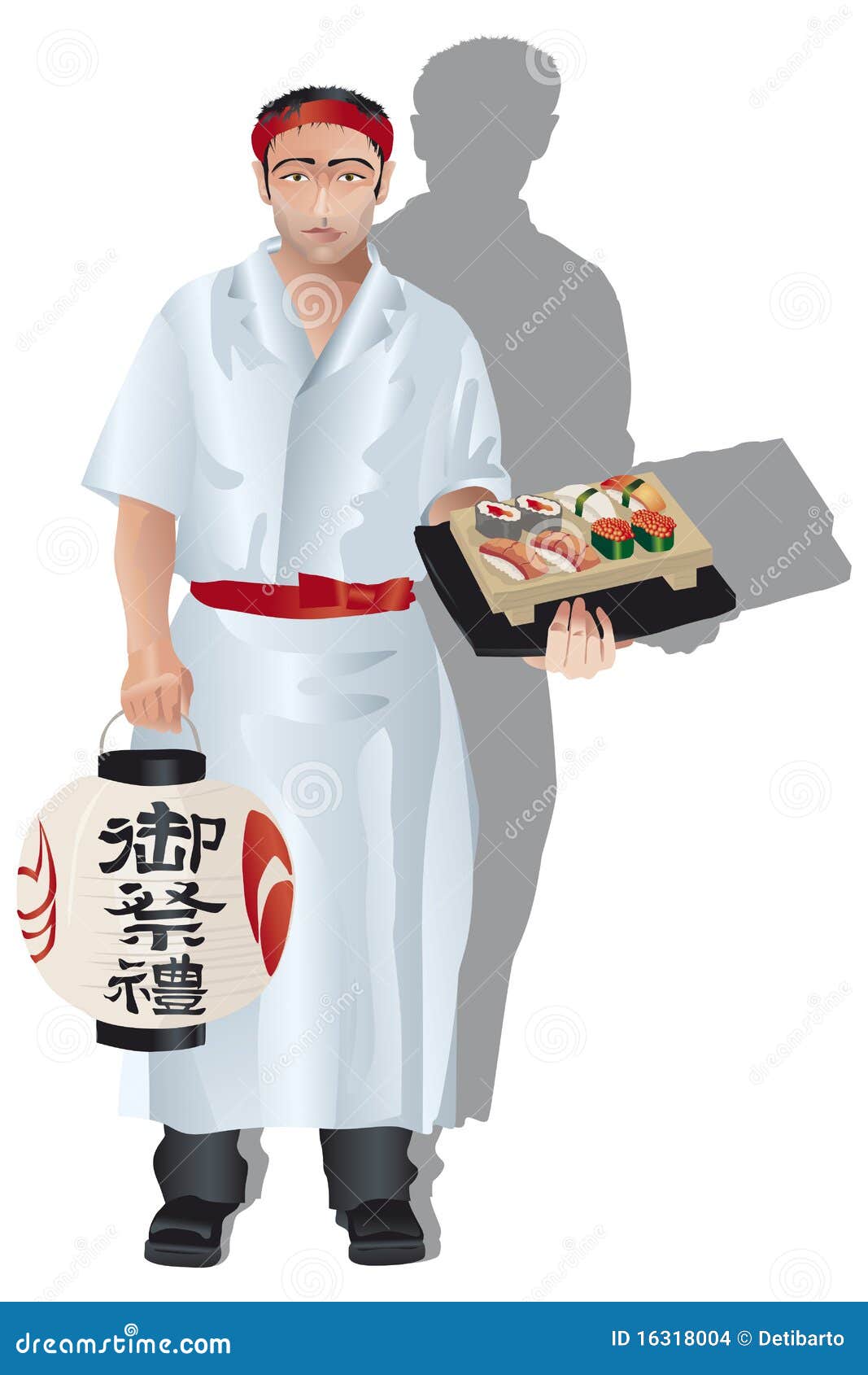 Cook stock vector. Illustration of sashimi, sushi, service - 16318004