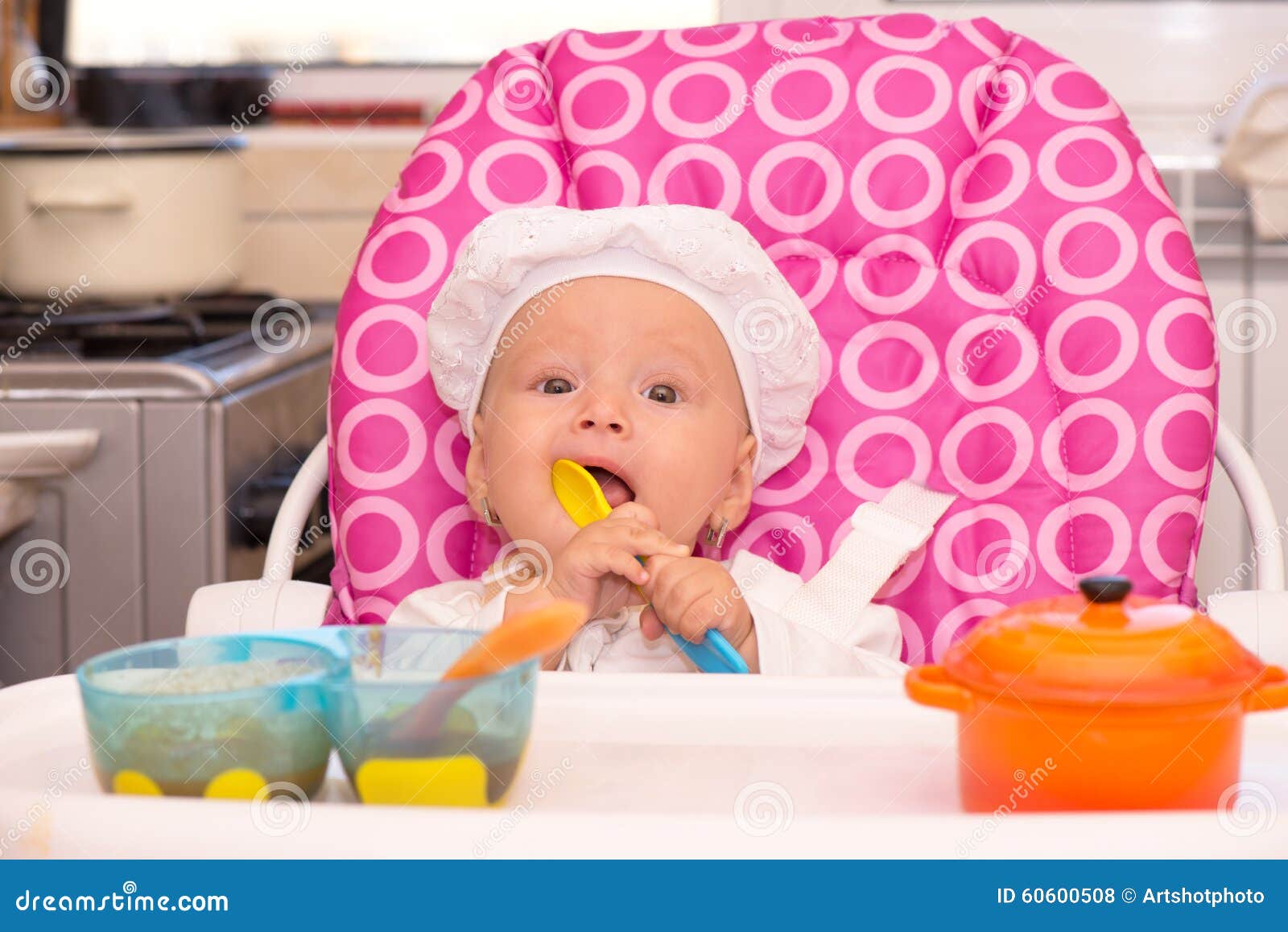 Cook baby stock photo. Image of little, cute, babe, earring - 60600508