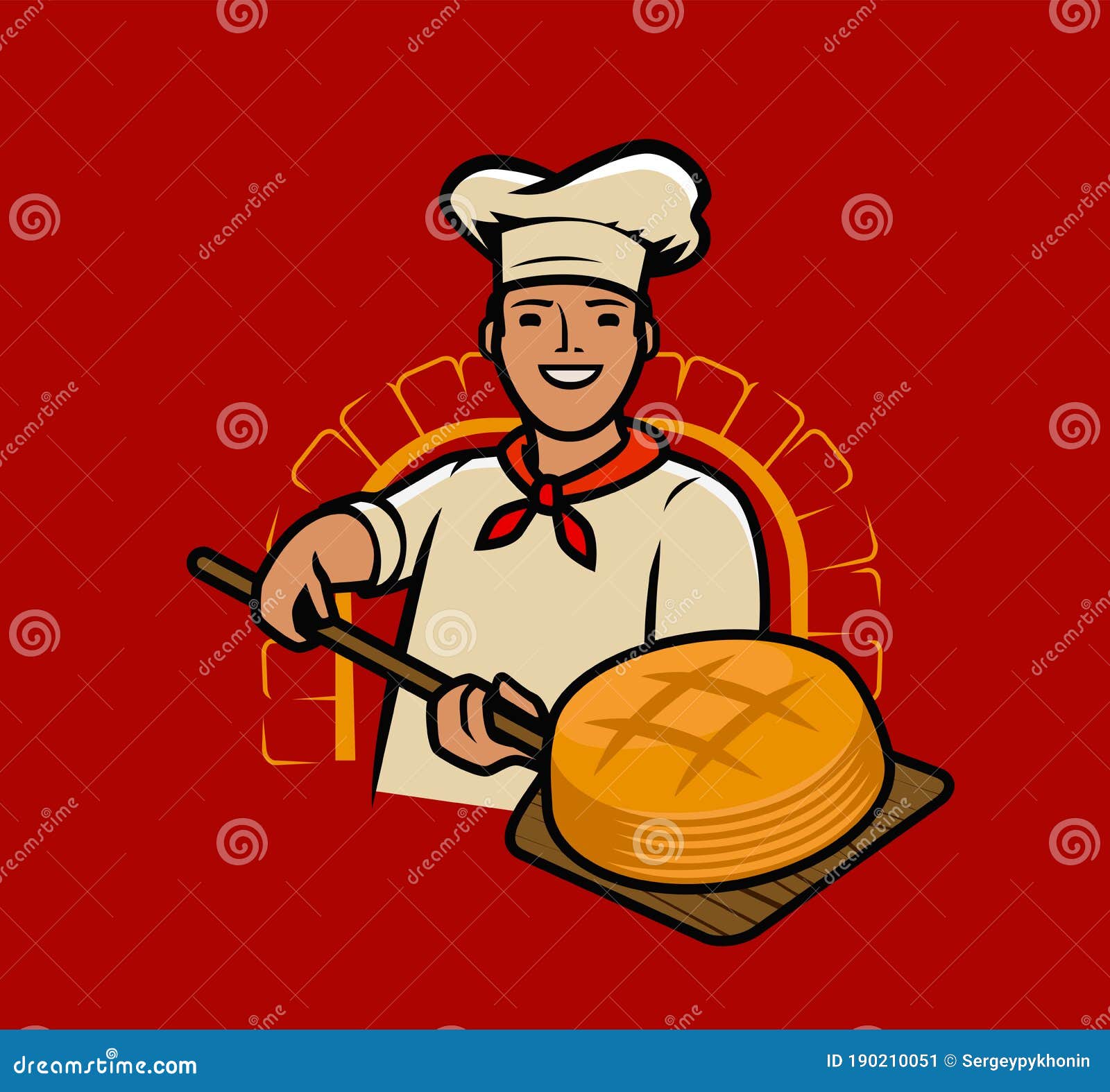 Cook Bakes Bread. Chef, Baker Cartoon Vector Illustration Stock Vector ...