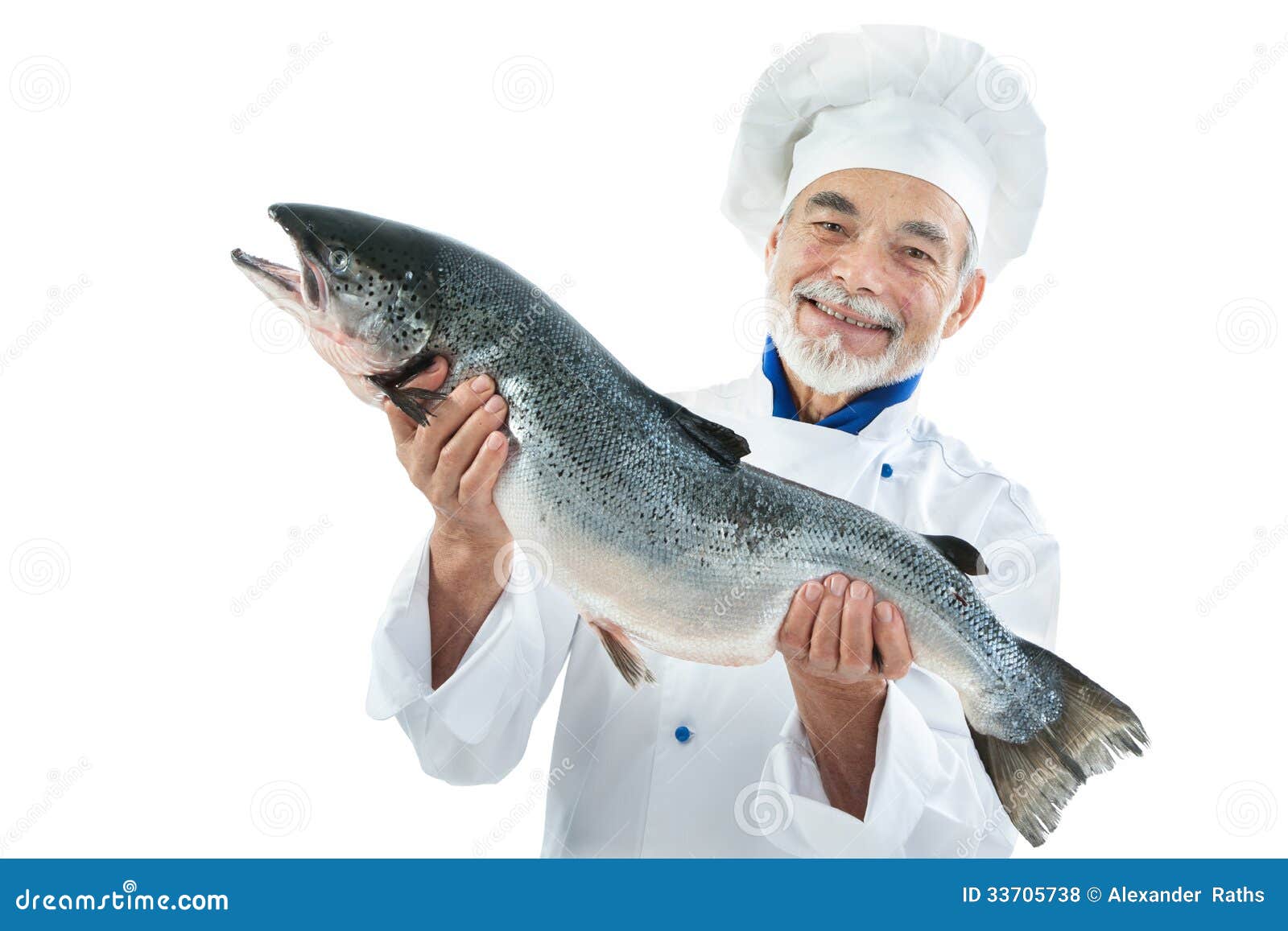 Cook with a big fish stock photo. Image of freshness - 33705738
