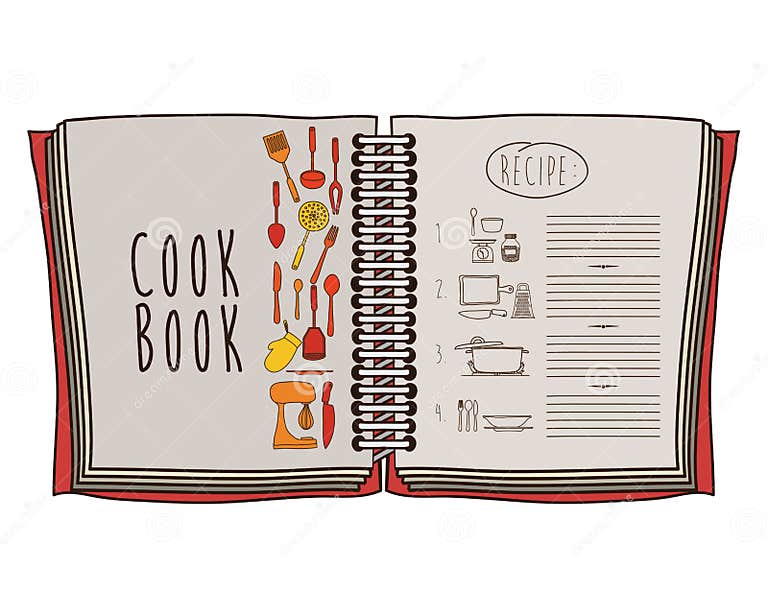 Cook book design stock vector. Illustration of elementsymbol - 40027885