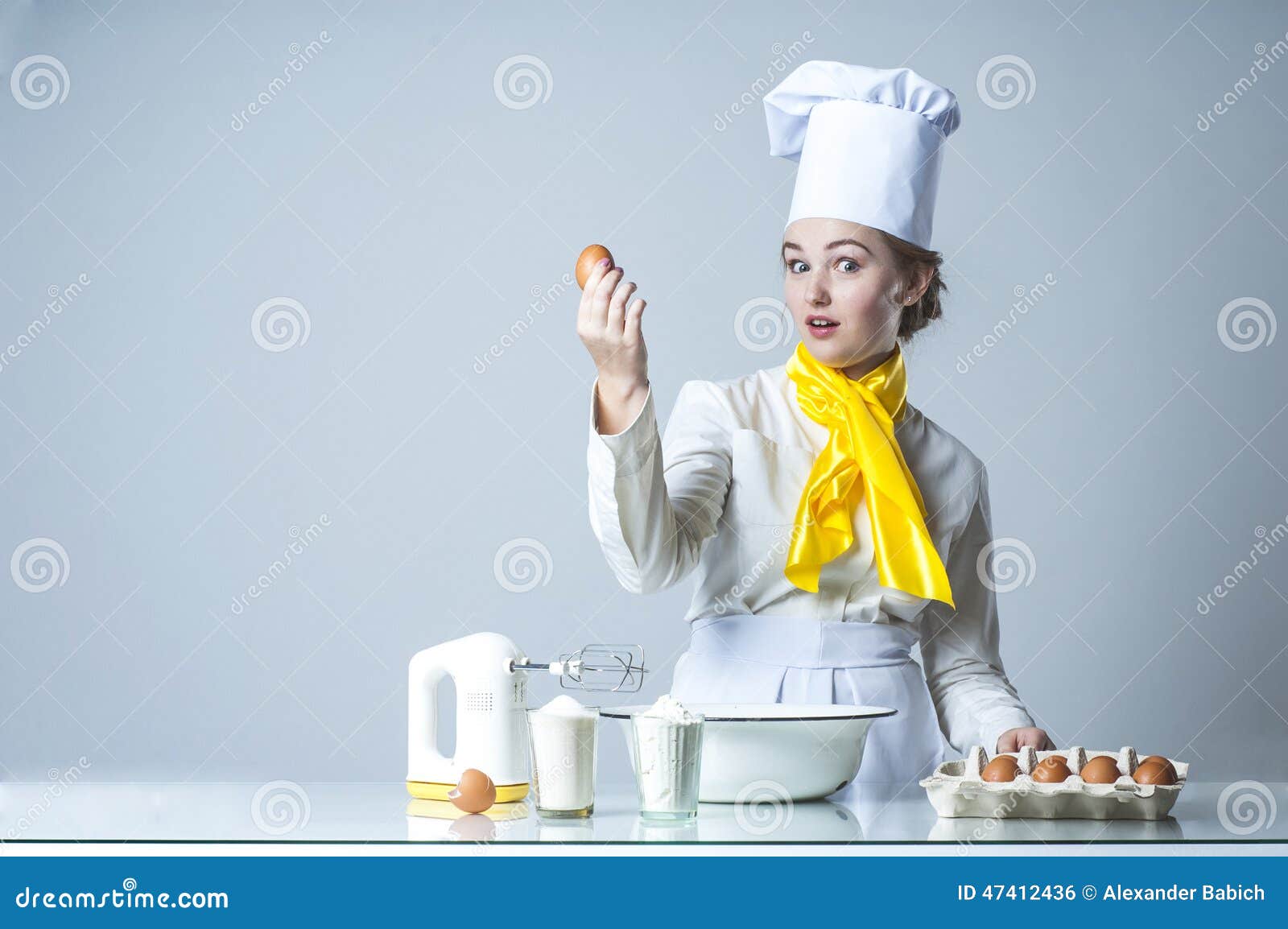 Cook breaking egg stock photo. Image of industry, dining - 47412436
