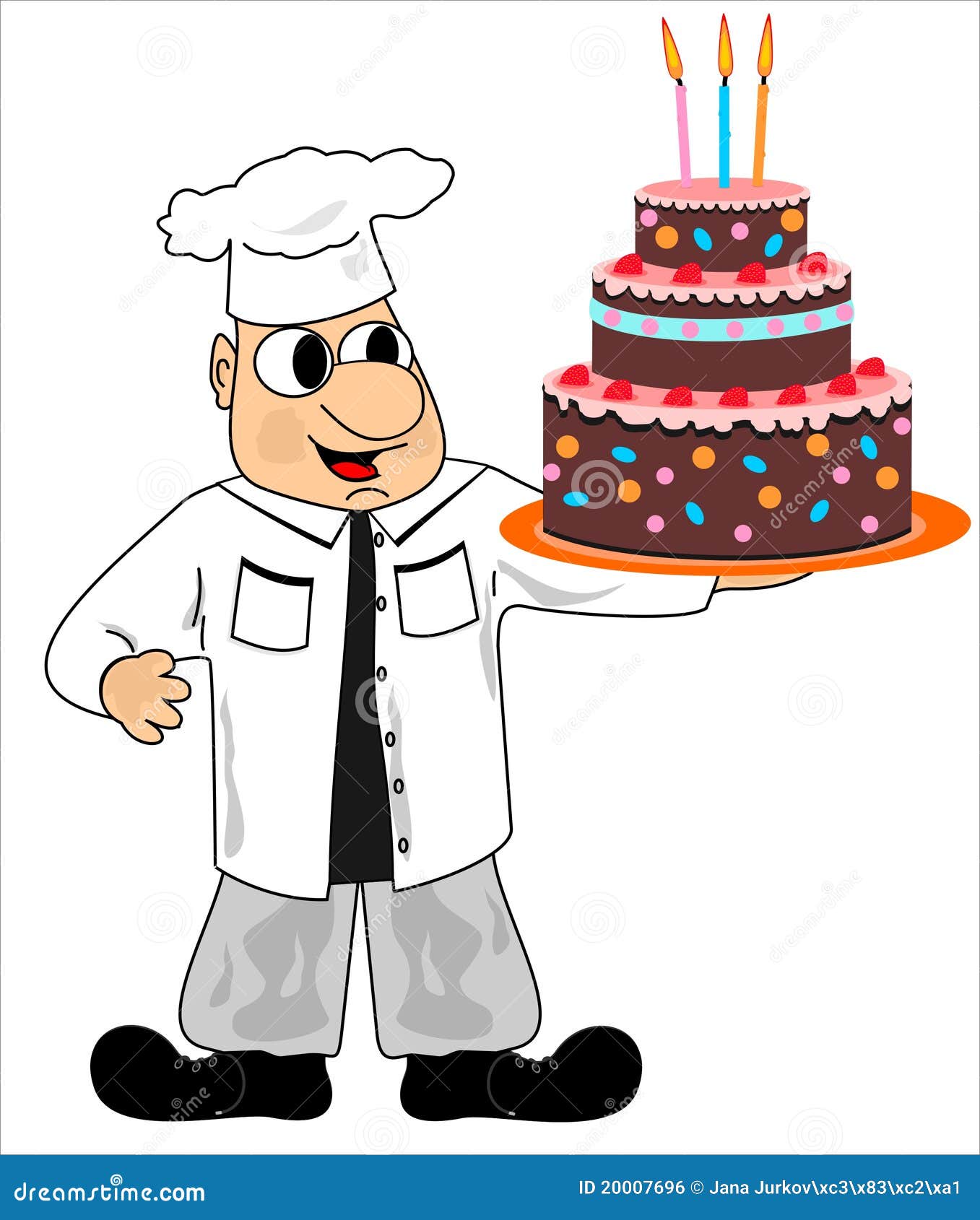 Cook and cake stock vector. Illustration of career, candy - 20007696