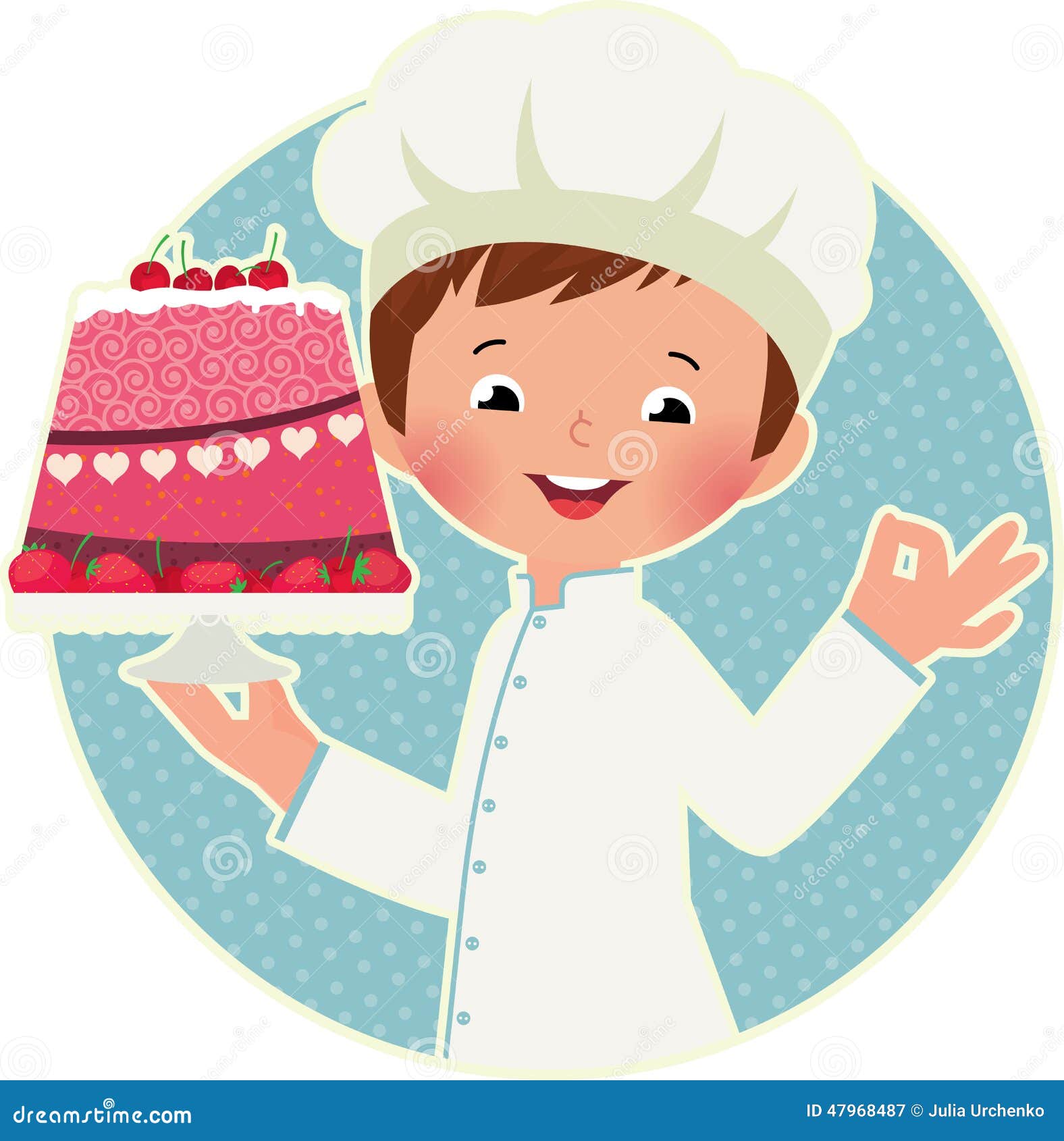 Cook with cake stock vector. Illustration of cartoon - 47968487