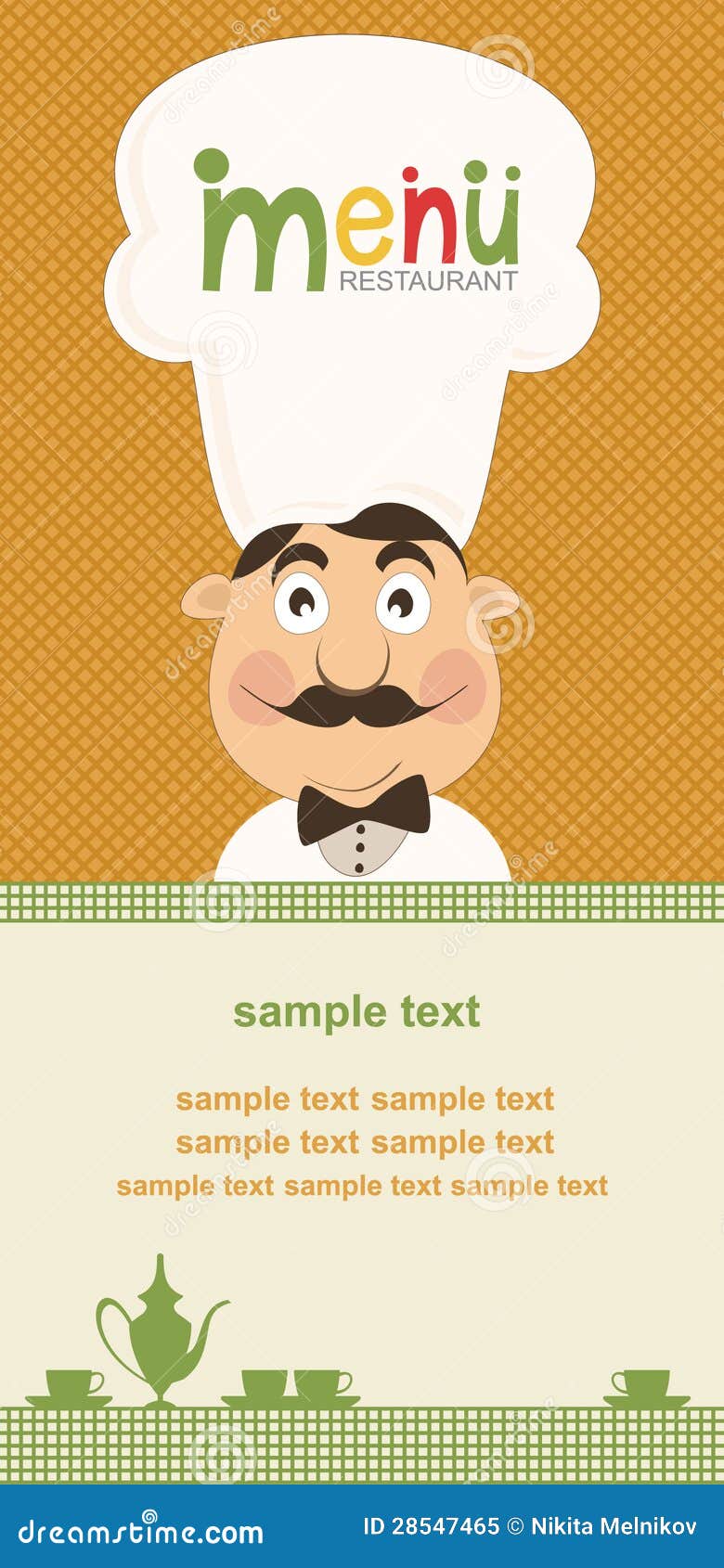 Cook Card. Vector Illustration Stock Vector - Illustration of chef ...