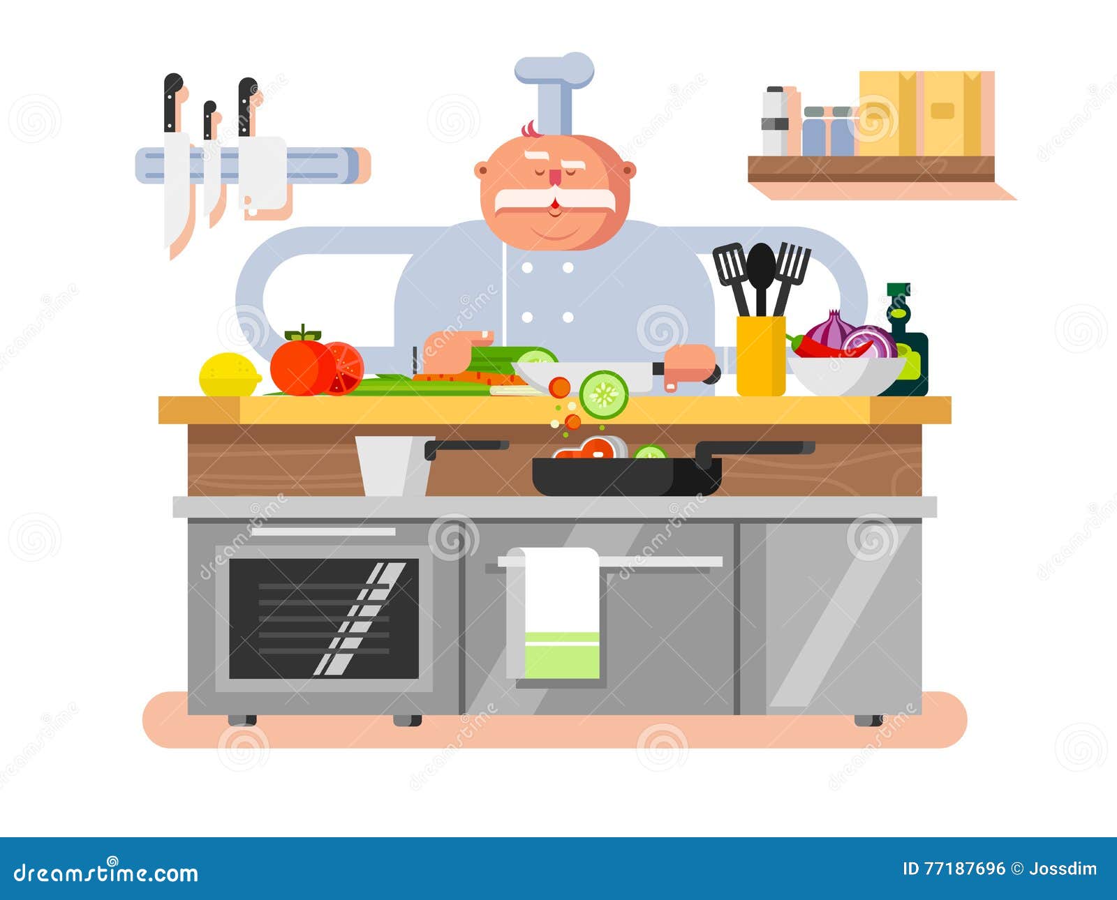 Cook character man stock vector. Illustration of meal - 77187696