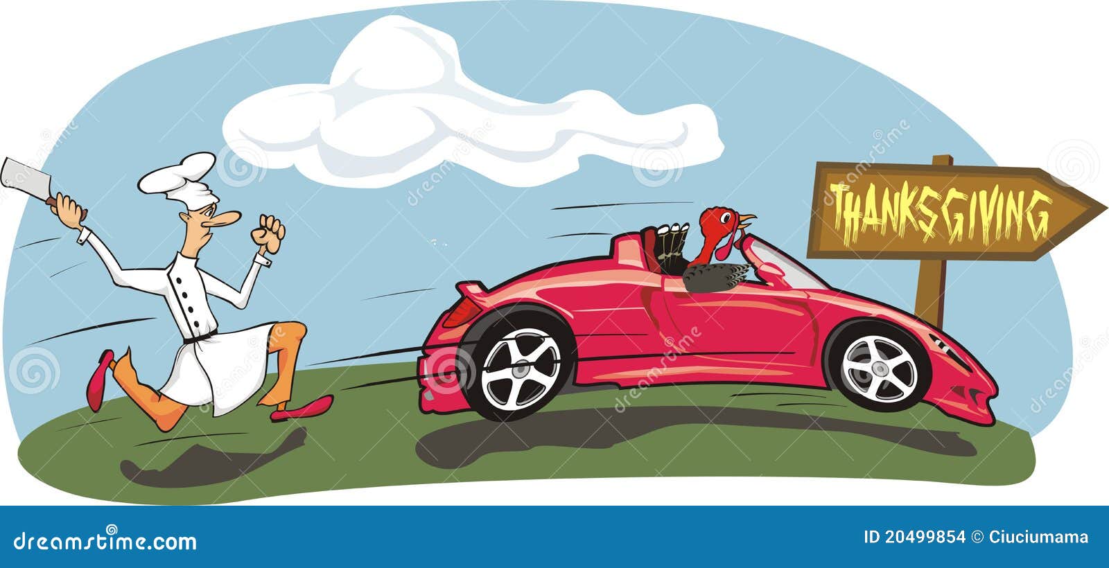 Cook chasing turkey stock vector. Illustration of festive - 20499854