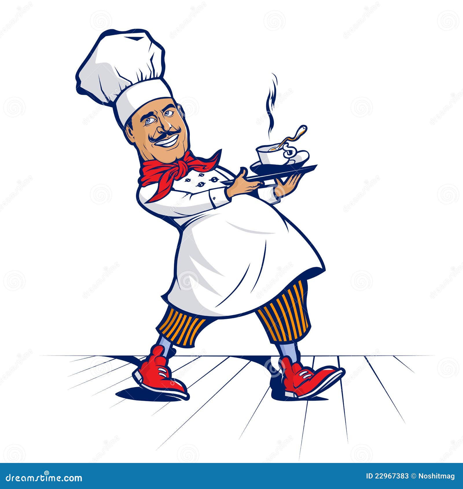 Cook Chef Hats Caps Or Toques Set In Outline Sketch Cartoon Style ...