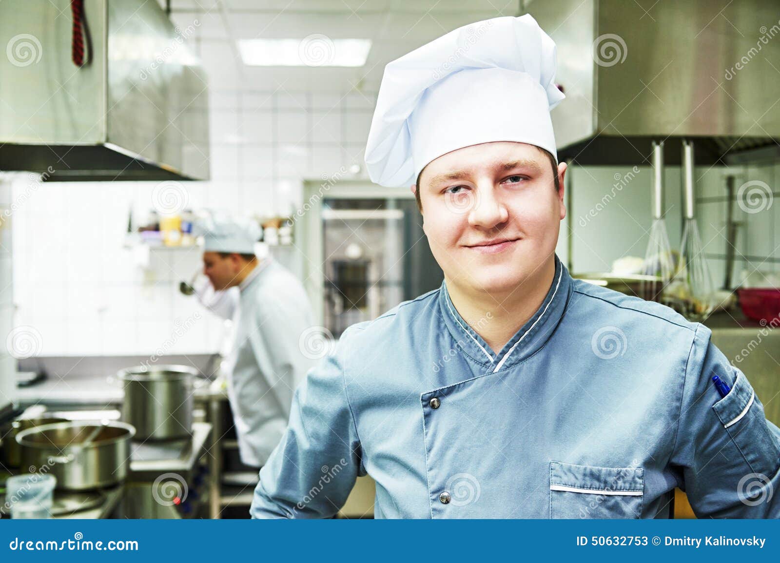 Cook Chef at Restaurant Kitchen Stock Image - Image of preparation ...