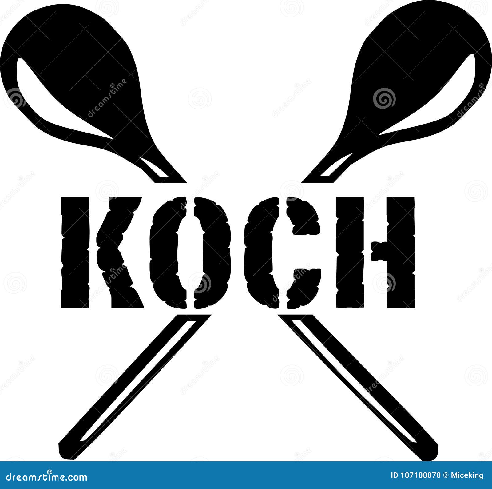 Cook with crossed Spoons stock vector. Illustration of icon - 107100070