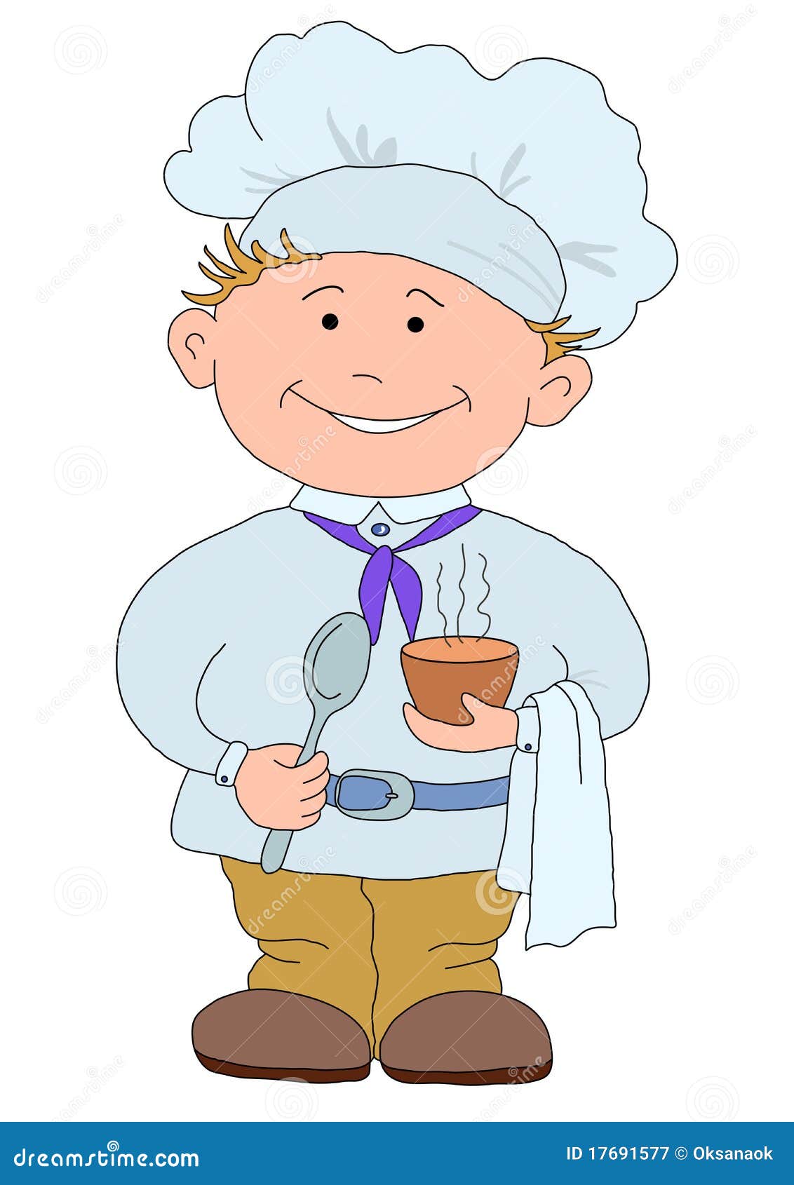 Cook with cup of coffee stock vector. Illustration of dinner - 17691577