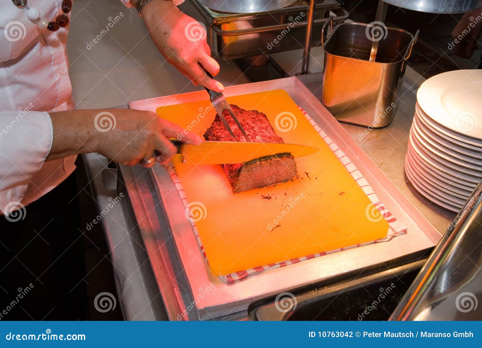 Cook cut up roast beef stock photo. Image of nutrition - 10763042
