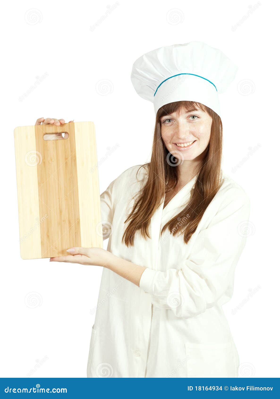 Cook with cutting board stock photo. Image of smiling - 18164934