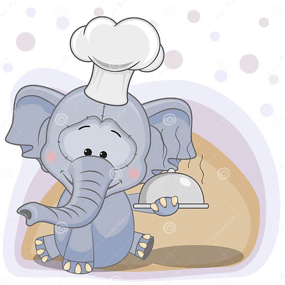 Cook Elephant stock vector. Illustration of smiling, illustrations ...