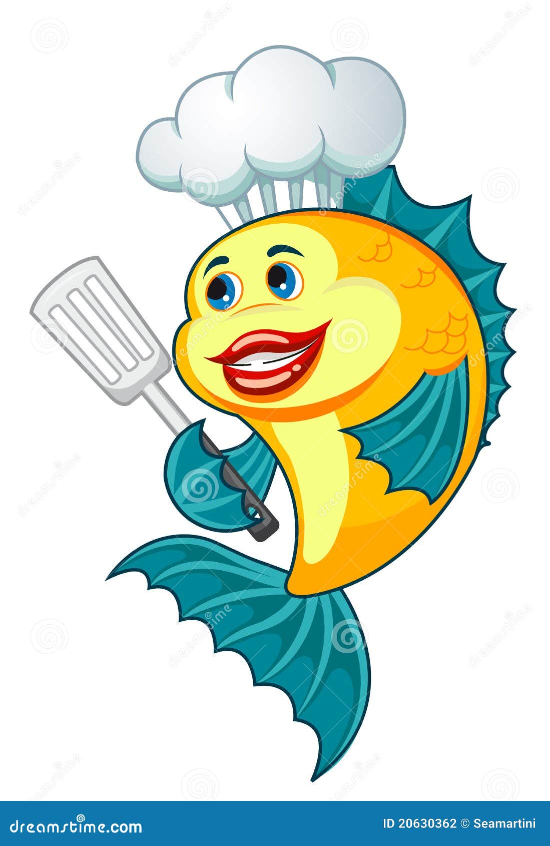 Cook fish stock vector. Illustration of cook, delicious - 20630362