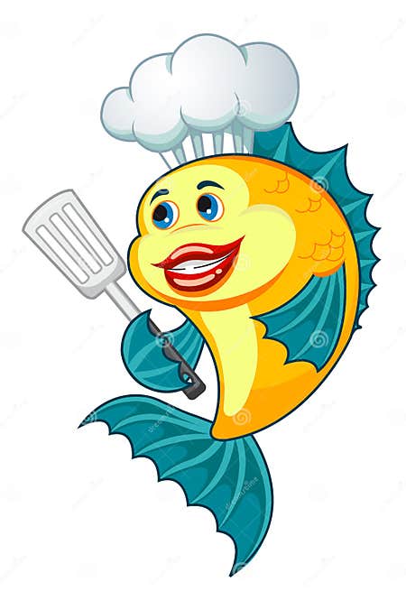 Cook fish stock vector. Illustration of cook, delicious - 20630362