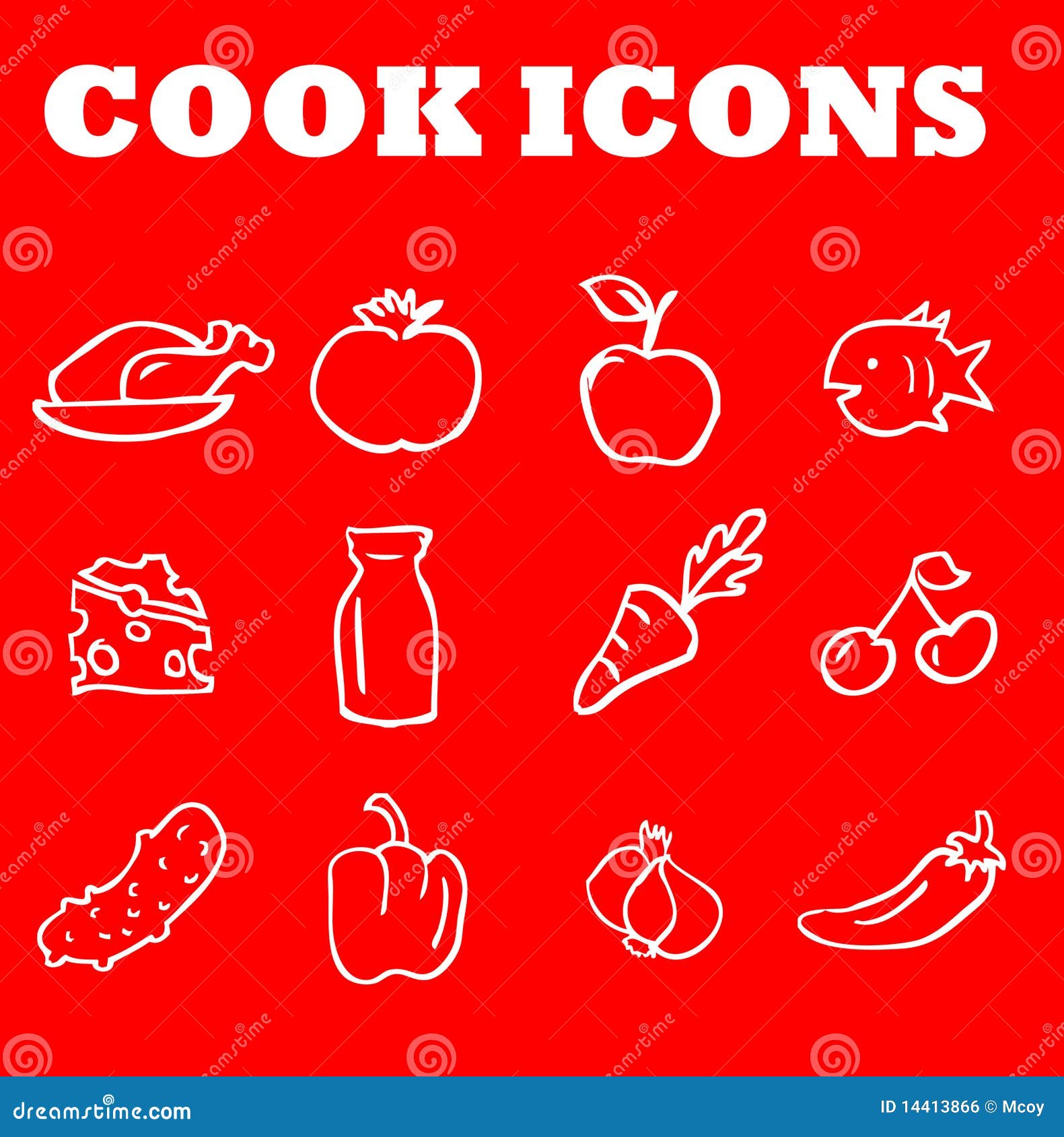 Cook food web icon red 3 stock illustration. Illustration of carrots ...