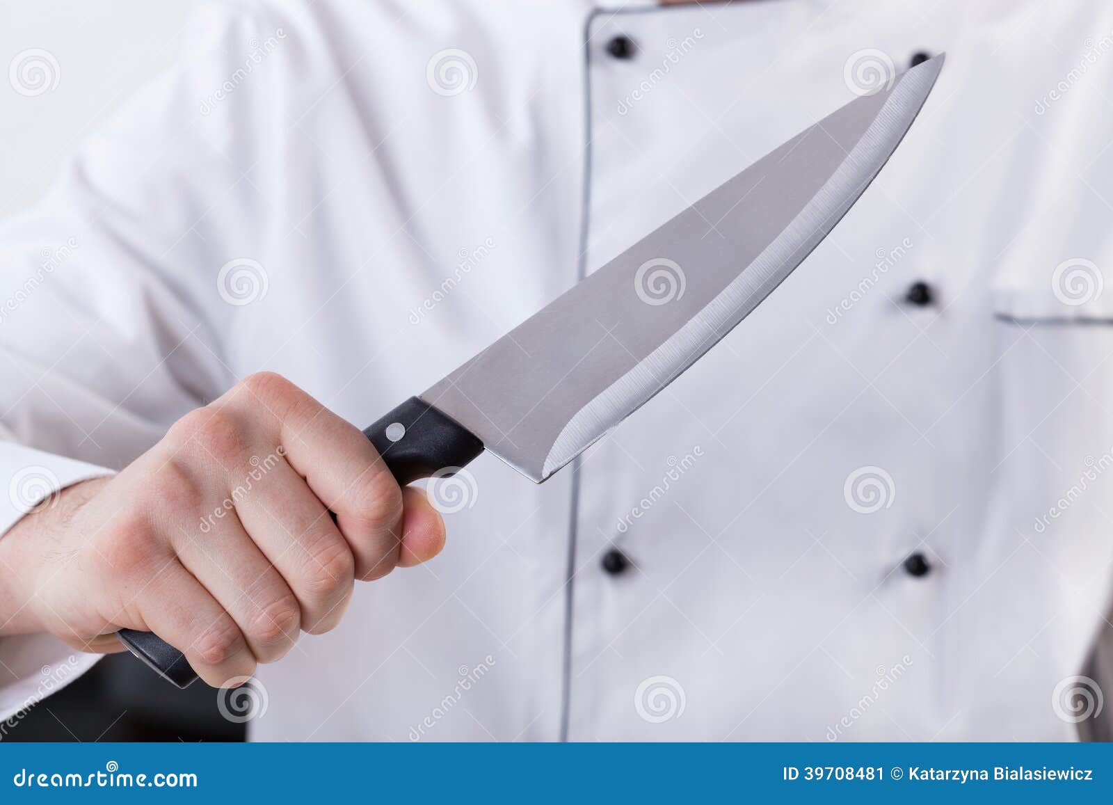 Cook holding kitchen knife stock image. Image of cook - 39708481