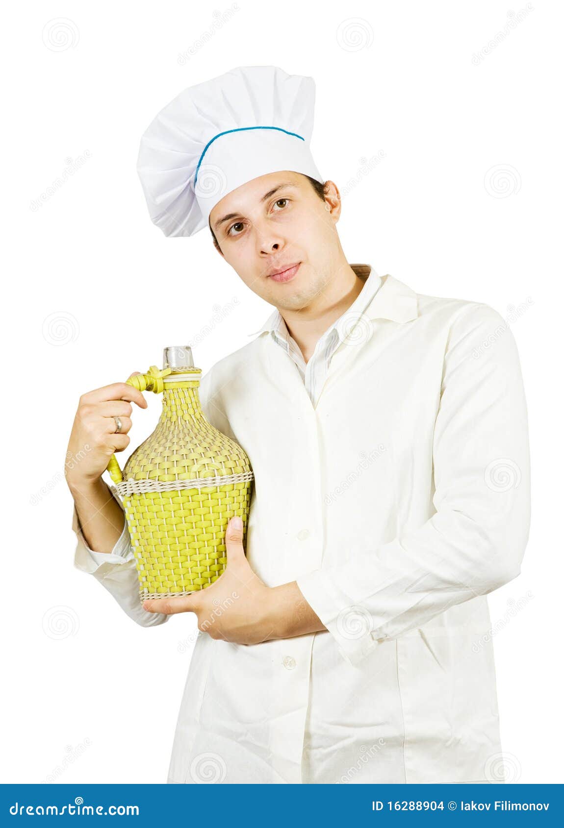 Cook holding large bottle stock photo. Image of kitchener - 16288904