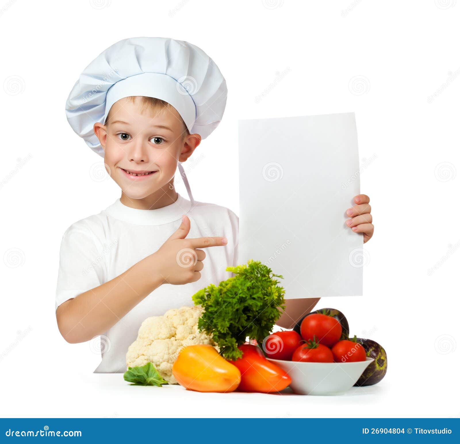 Cook is Holding with a Sheet of Paper. Stock Photo - Image of cute ...
