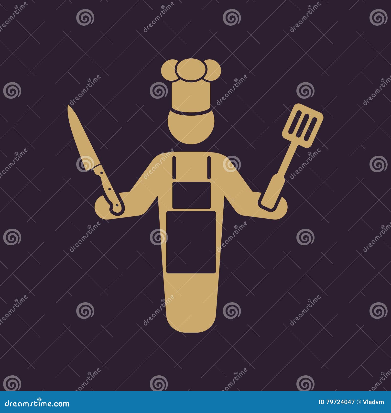 The Cook Icon. Chef and Barbecue, Restaurant Symbol Stock Vector ...