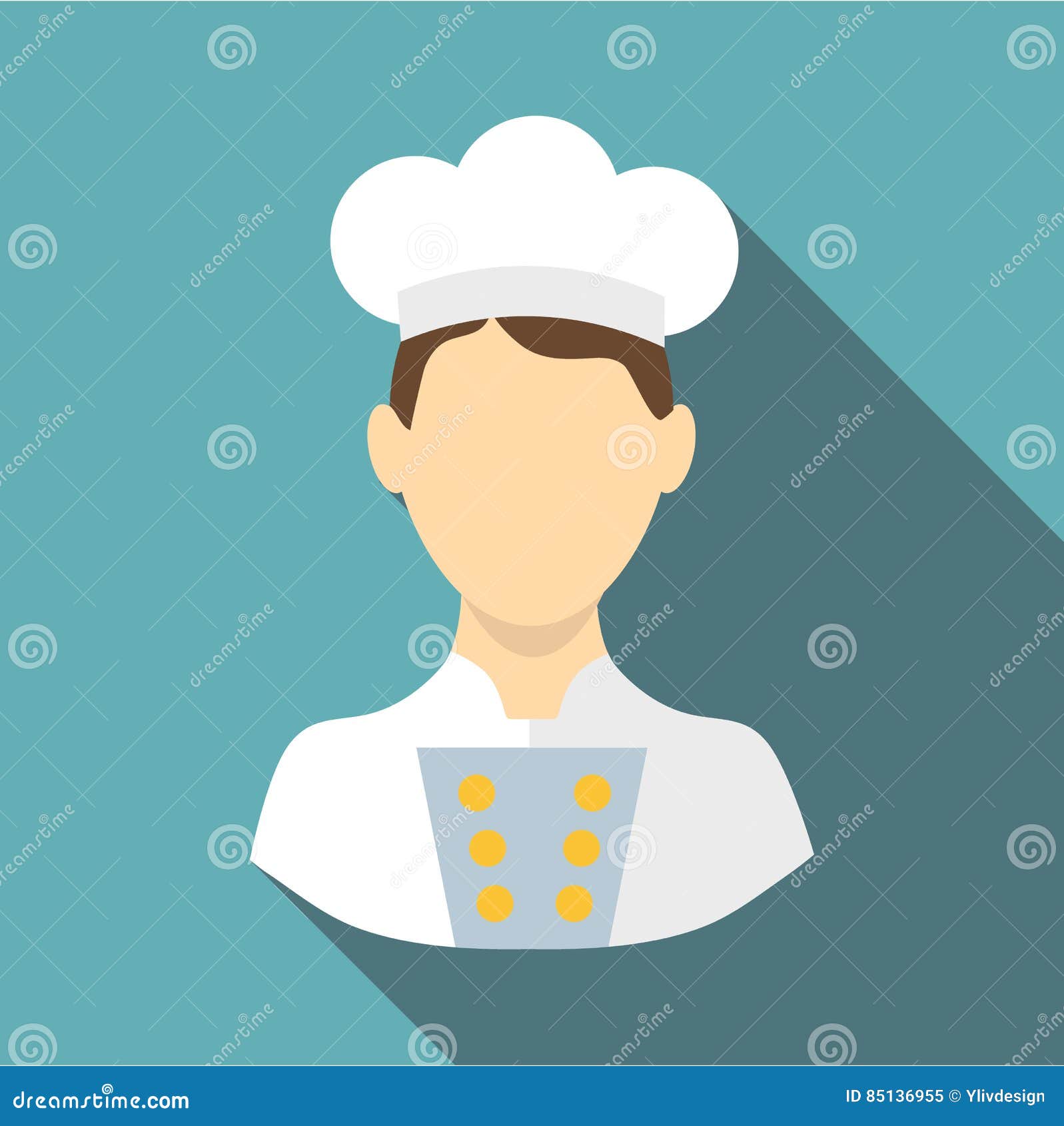 Cook icon, flat style stock vector. Illustration of gastronomy - 85136955