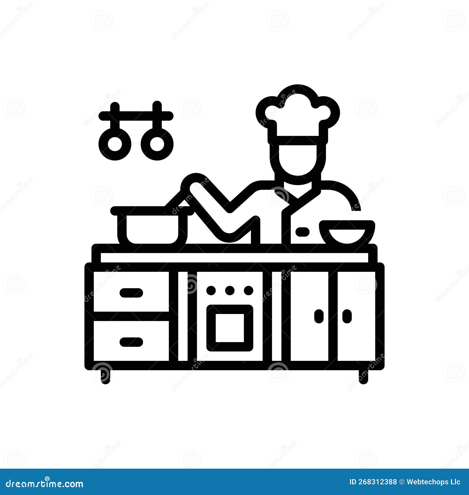 Black Line Icon for Cook, Prepare and Maker Stock Illustration ...