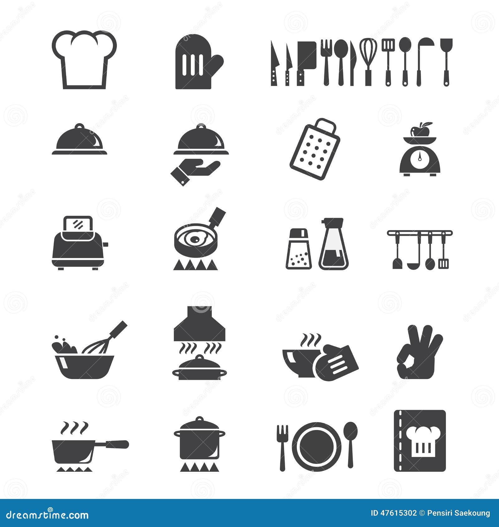 Cook icon stock vector. Illustration of cooking, kitchen - 47615302