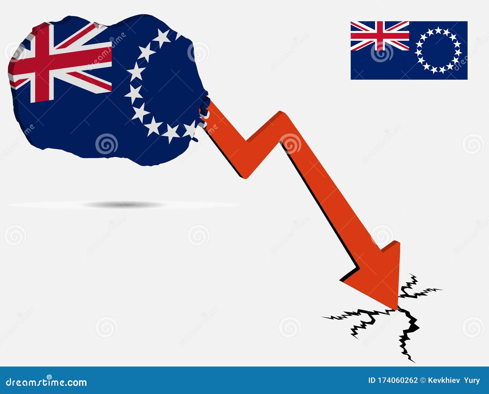 Cook Islands Economic Crisis Vector Illustration Eps 10 Stock Vector ...