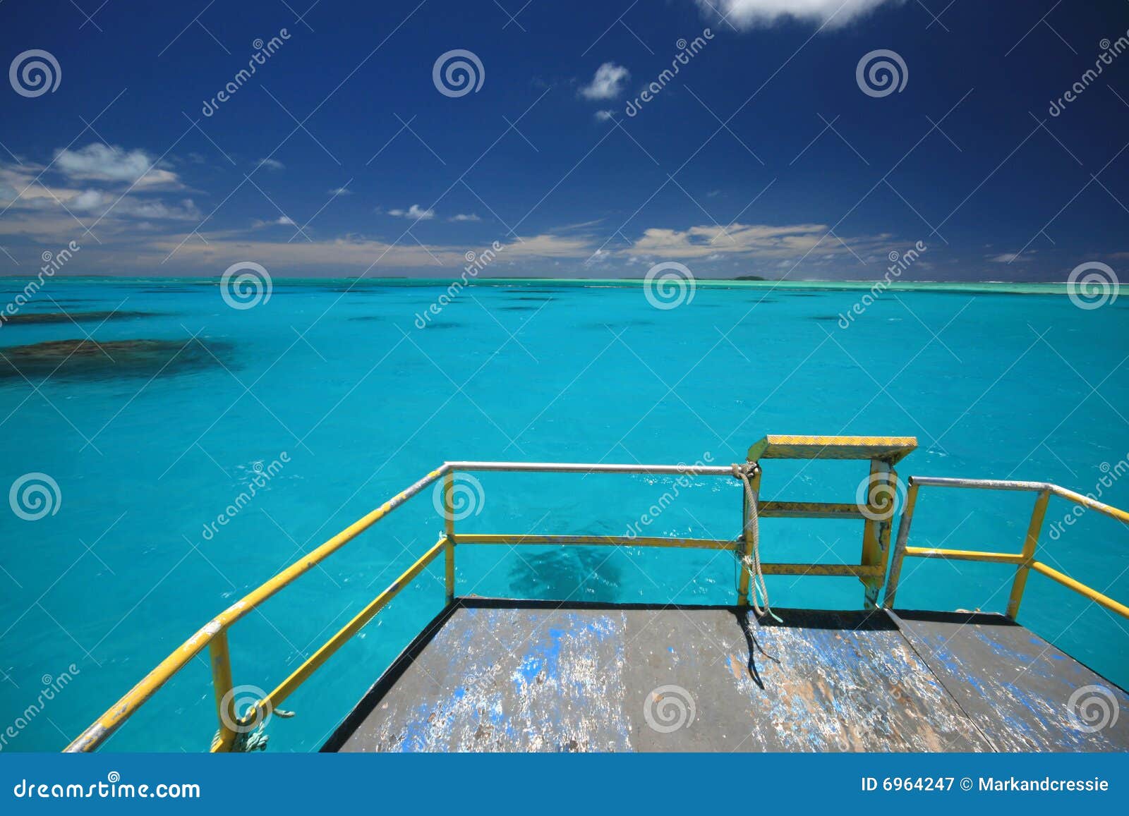 Cook Islands Lagoon from Tour Boat Stock Image - Image of cruise, boat ...