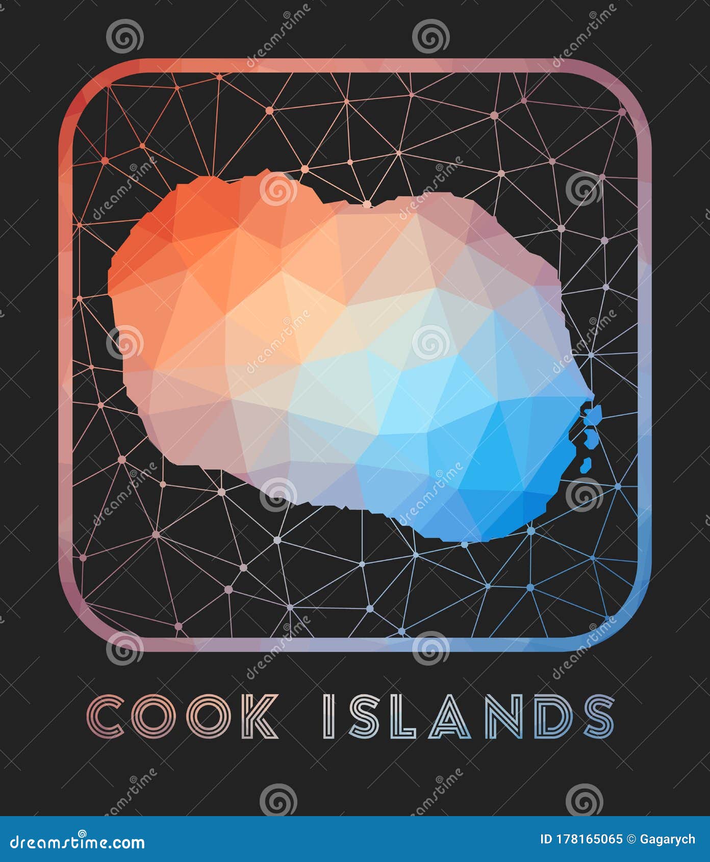Cook Islands map design. stock vector. Illustration of polygon - 178165065